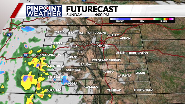 Denver weather: Mild Sunday with mountain snow