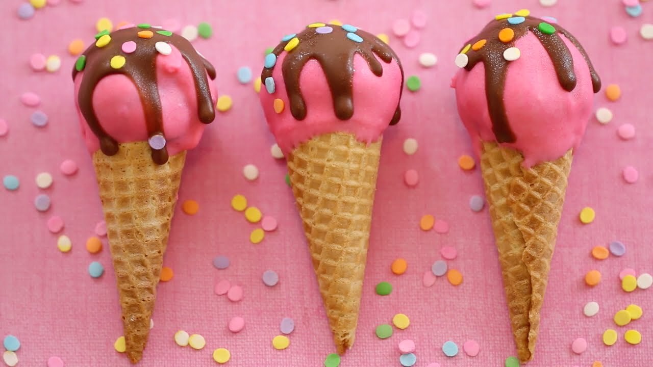 Cake Pops (Ice Cream Cones) - Gemma's Bigger Bolder Baking Ep 65
