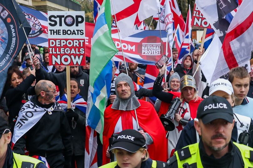 Bristol 'stop the boats' protest at asylum seeker hotel in photos
