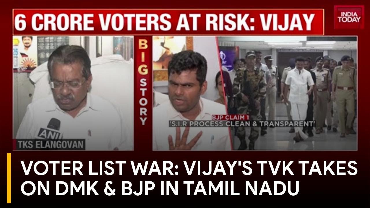 TVK Protests Voter Revision in Tamil Nadu; Vijay Clashes with DMK, BJP ...