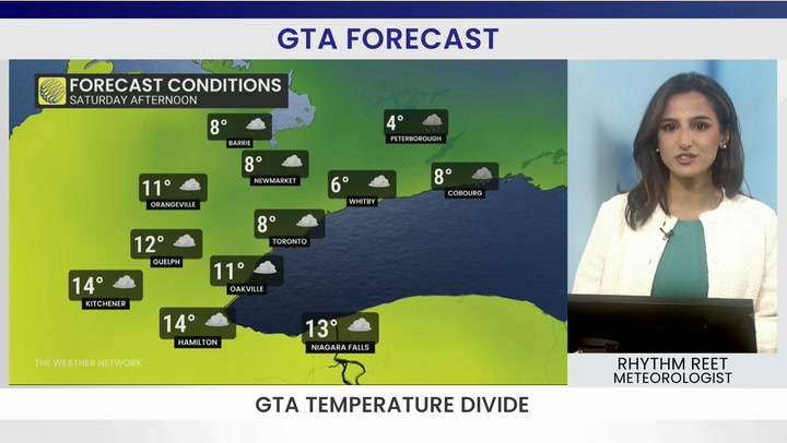 Temperature divide followed by snowfall in GTA