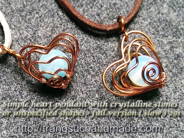 Simple heart pendant with crystal or unspecified shapes - full version ...