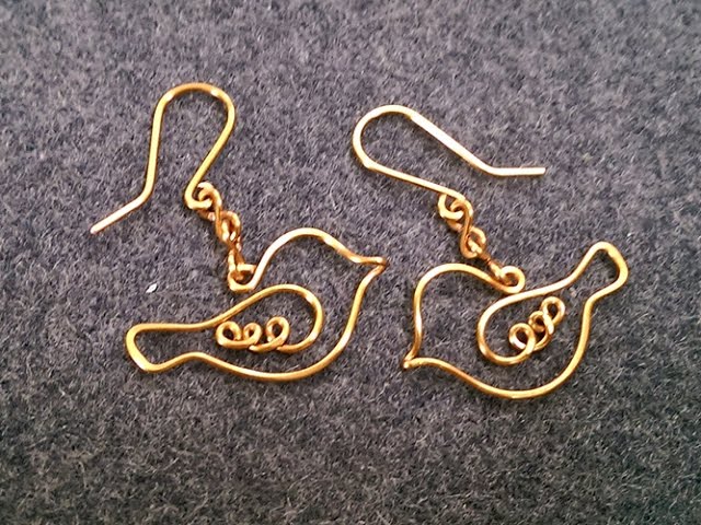 Wire couple bird earring - DIY wire jewelry 200