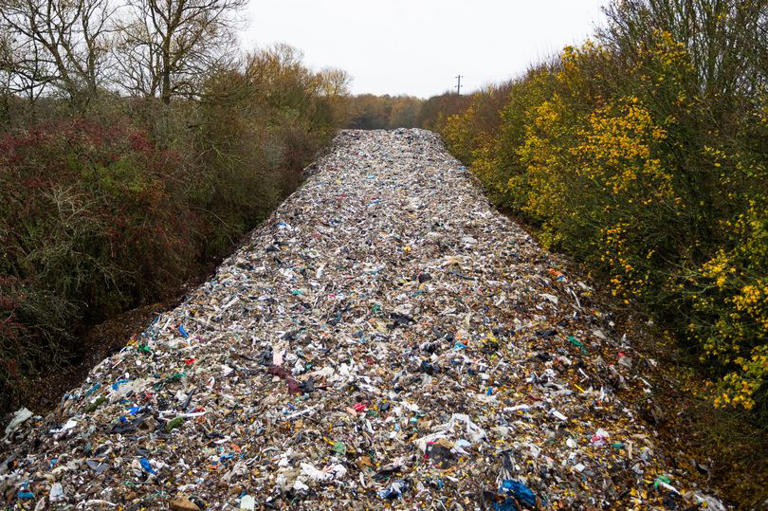 Staggering footage of 500ft 'river of waste' branded 'environmental ...