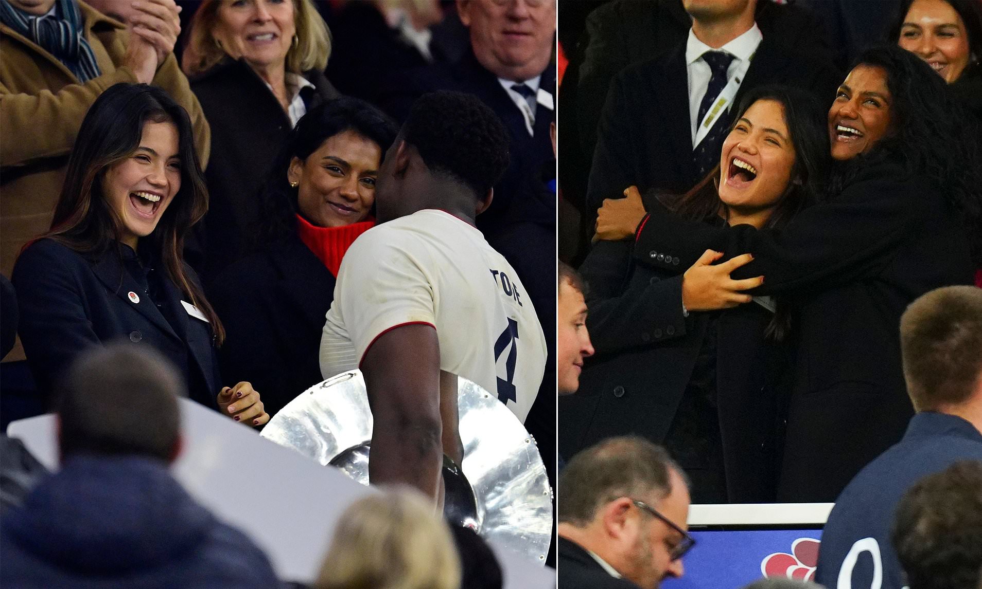 Emma Raducanu and Simone Ashley look scrummy as they cheer on England's ...