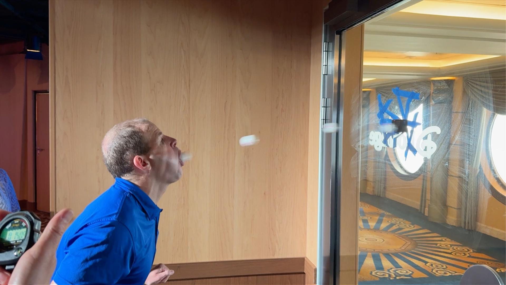 Most table tennis balls bounced against a wall with the mouth in 30 ...