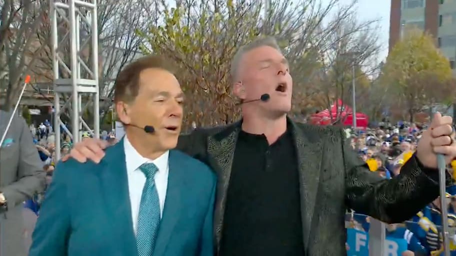 Pat McAfee, Nick Saban Sing ‘Take Me Home, Country Roads’ Drawing Boos ...