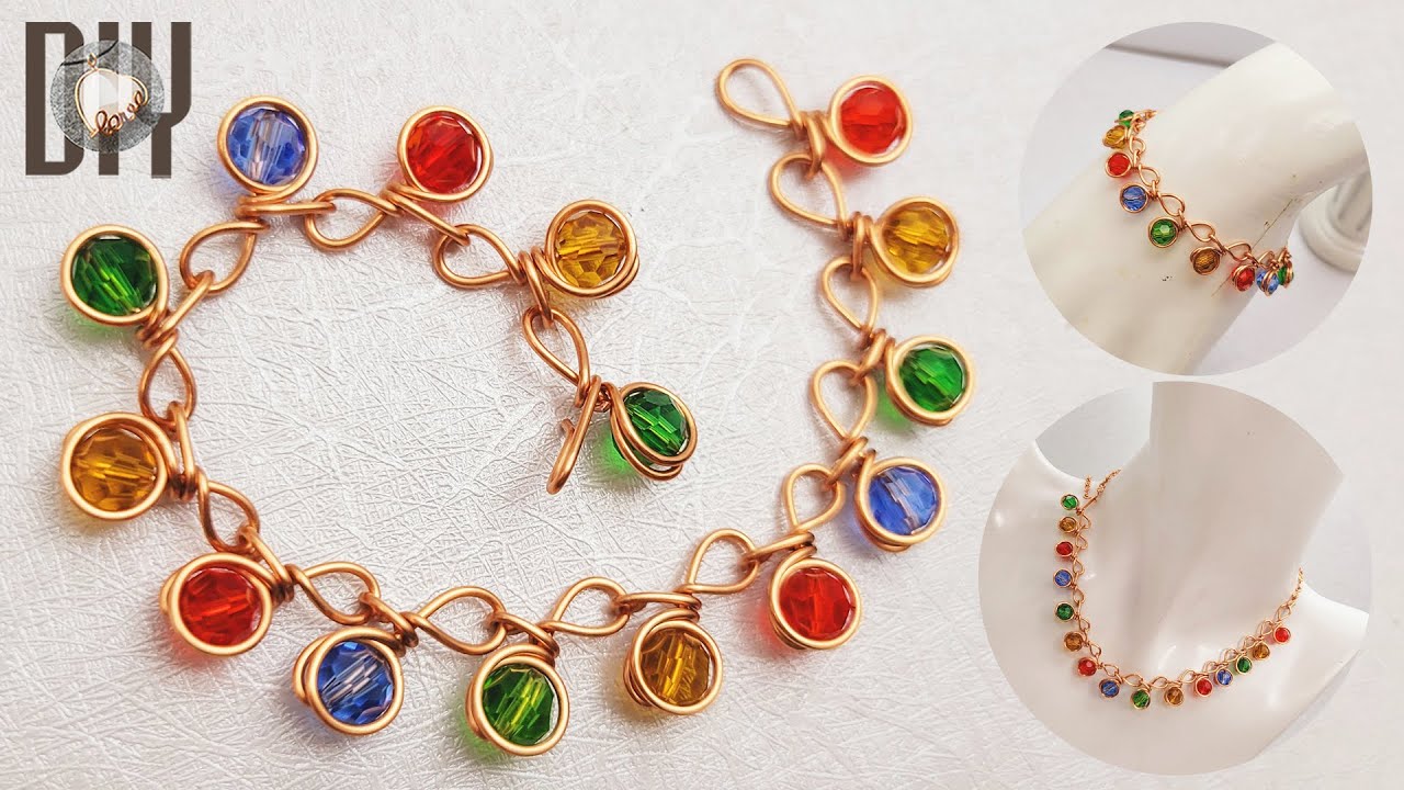 How to make a chain bracelet | String of colorful Christmas lights ...