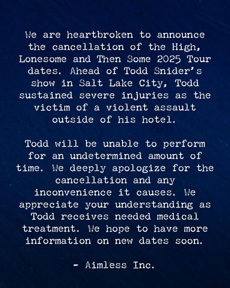Todd Snider, alt-country singer-songwriter, dead at 59 following Utah ...