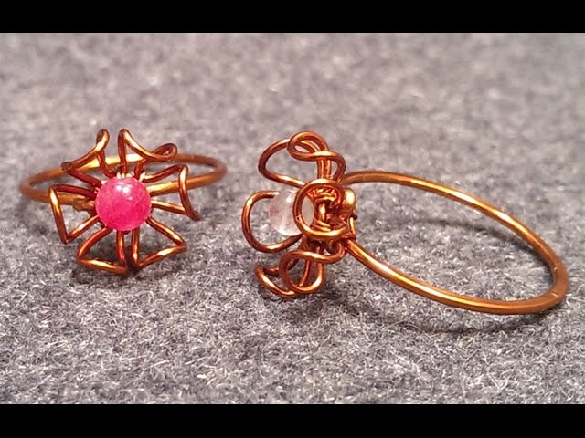 Small flower ring - handmade copper wire jewelry idea 70