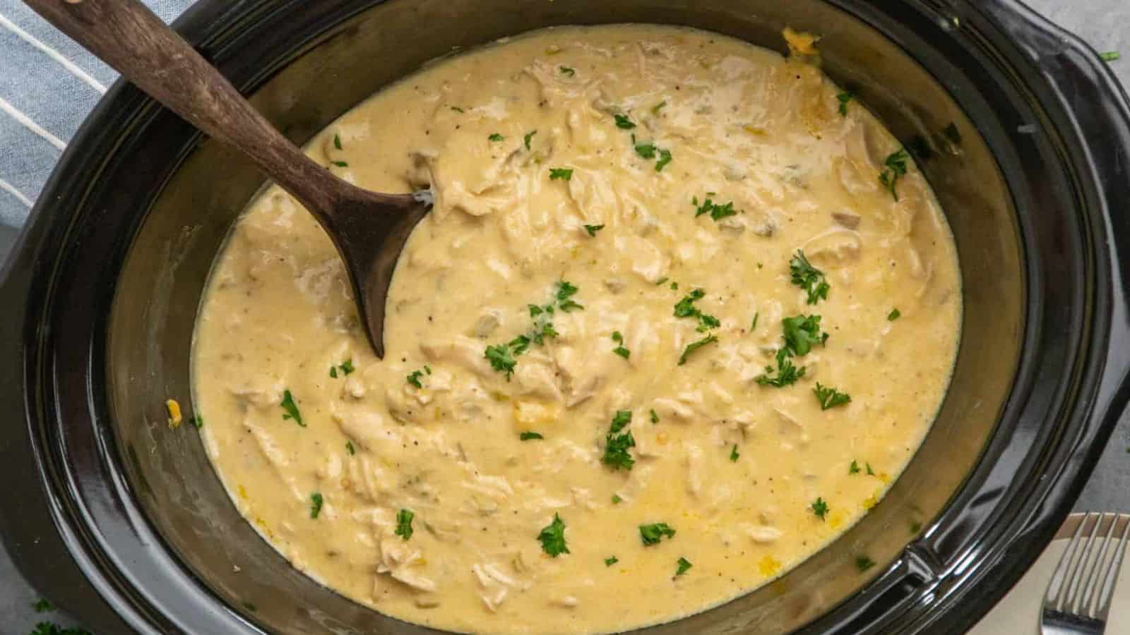 14 crockpot chicken meals loaded with cheesy comfort
