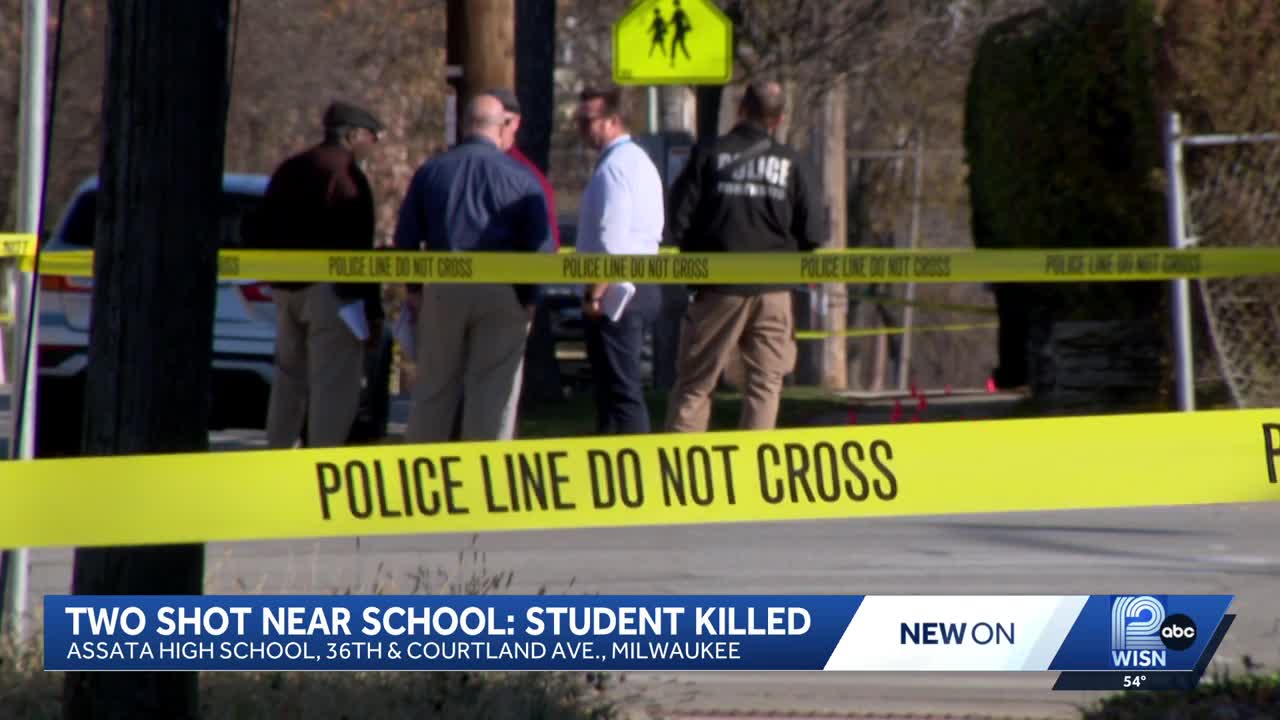 Two shot blocks from Milwaukee's Assata High School, student killed