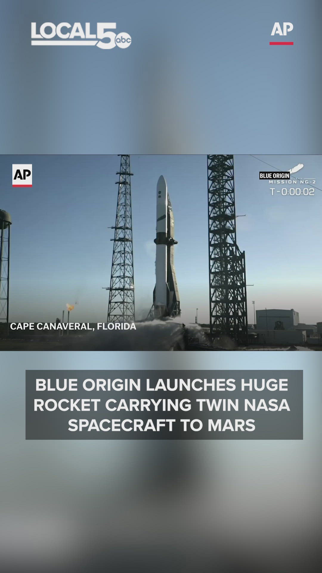 Blue Origin launches huge rocket carrying twin NASA spacecraft to Mars