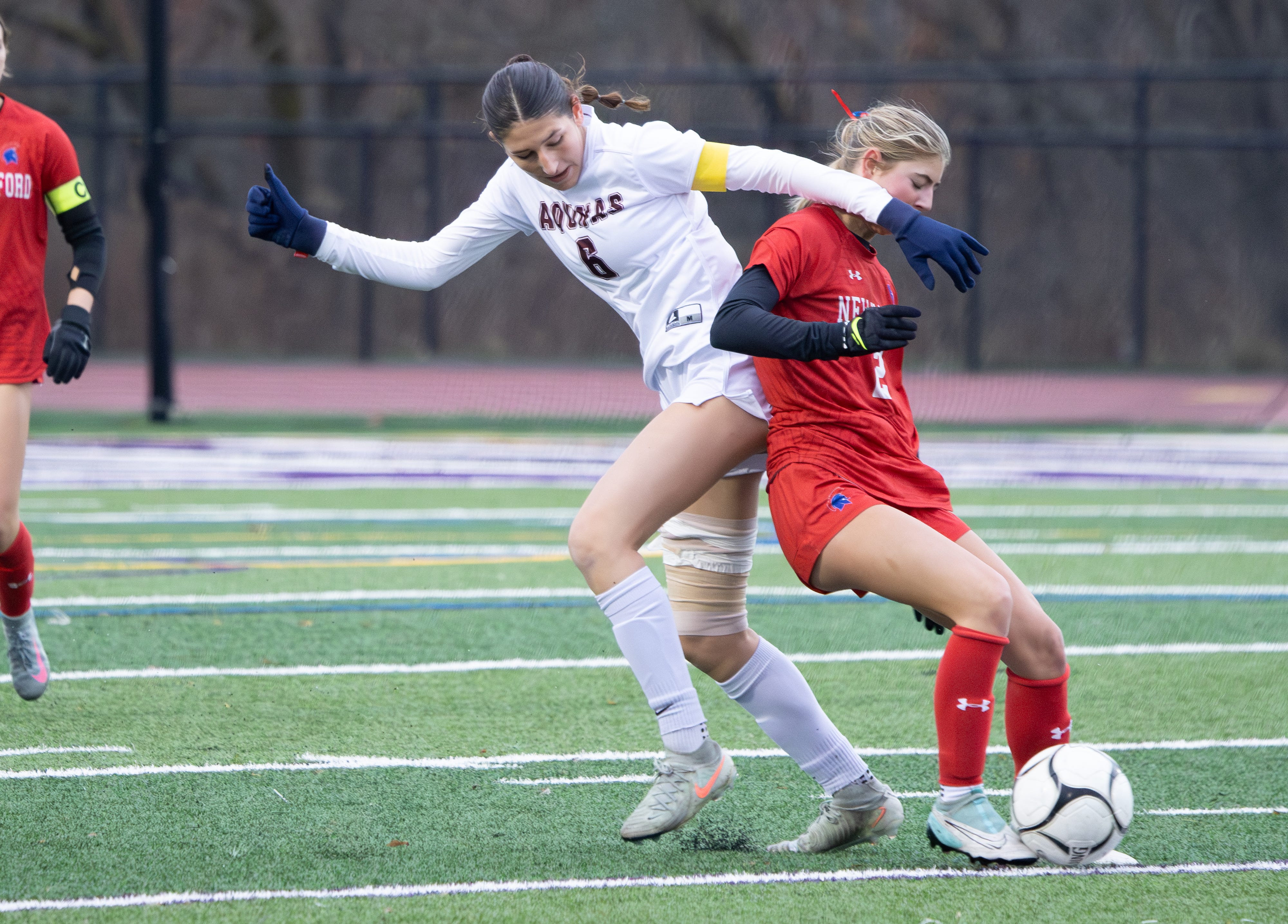 Aquinas girls soccer ends season with loss in state final to Rye