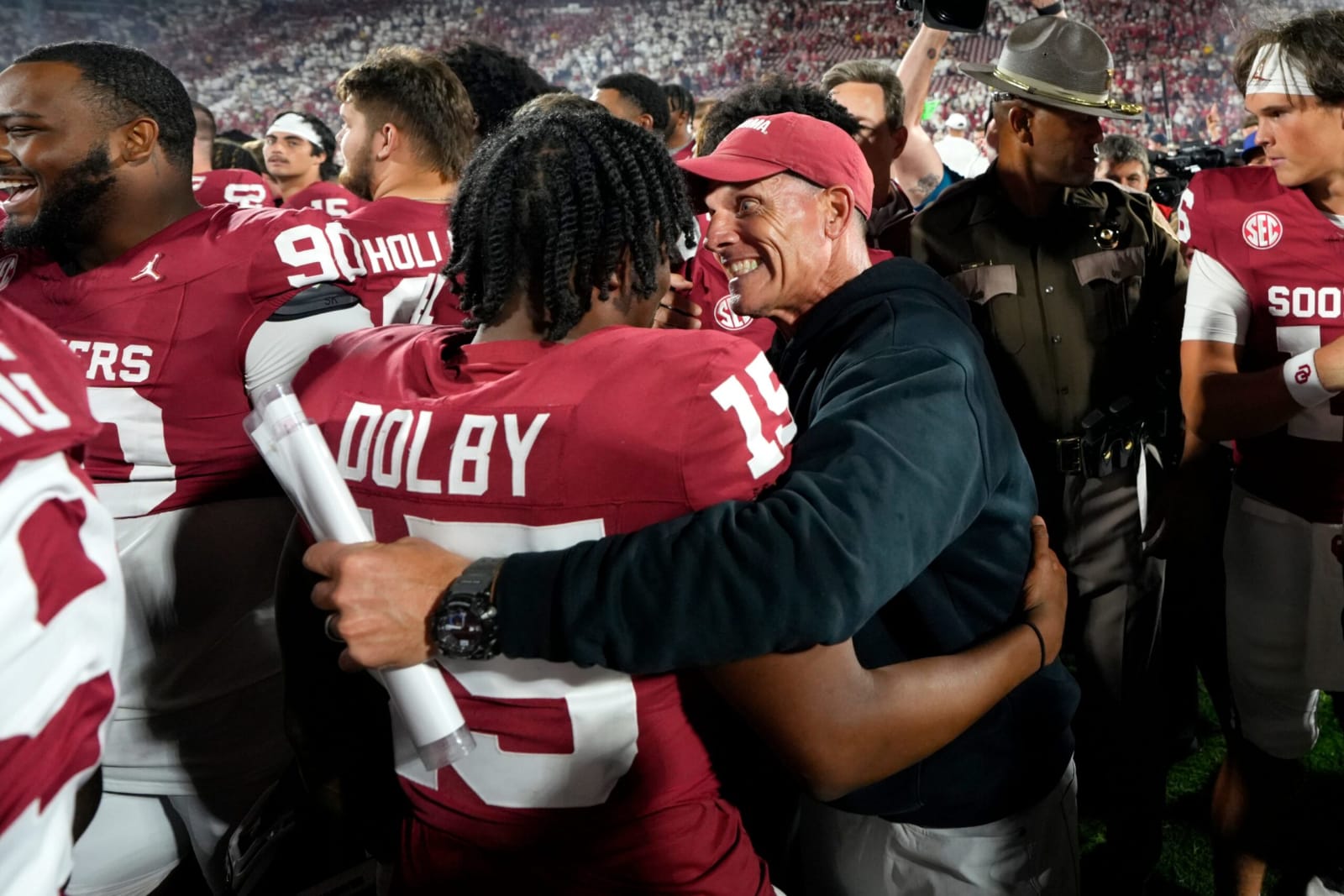 Oklahoma celebrates win over Alabama with ‘Dixieland Delight’ locker ...