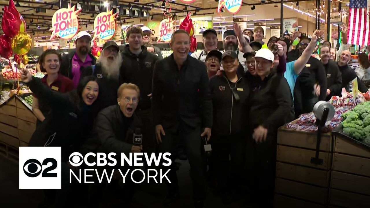CBS News New York greets Wegmans shoppers for Season of Giving Check ...