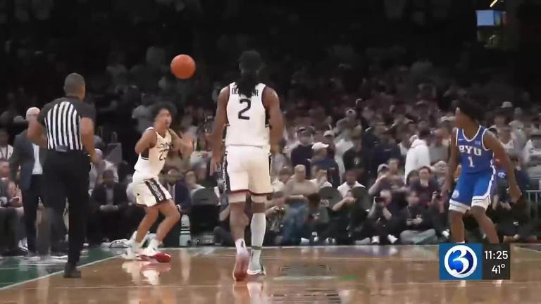 Huskies hang on during top 10 matchup to beat BYU 86-84