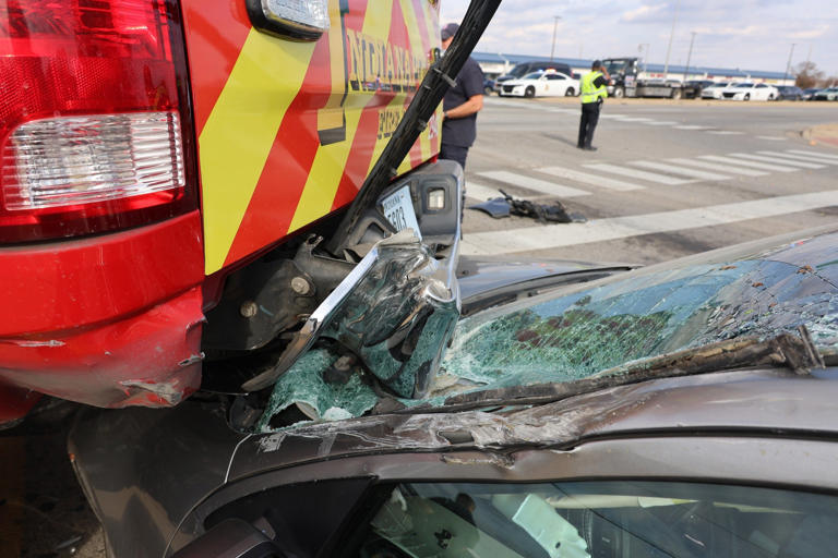 Driver injured after crashing into IFD vehicle on northwest side