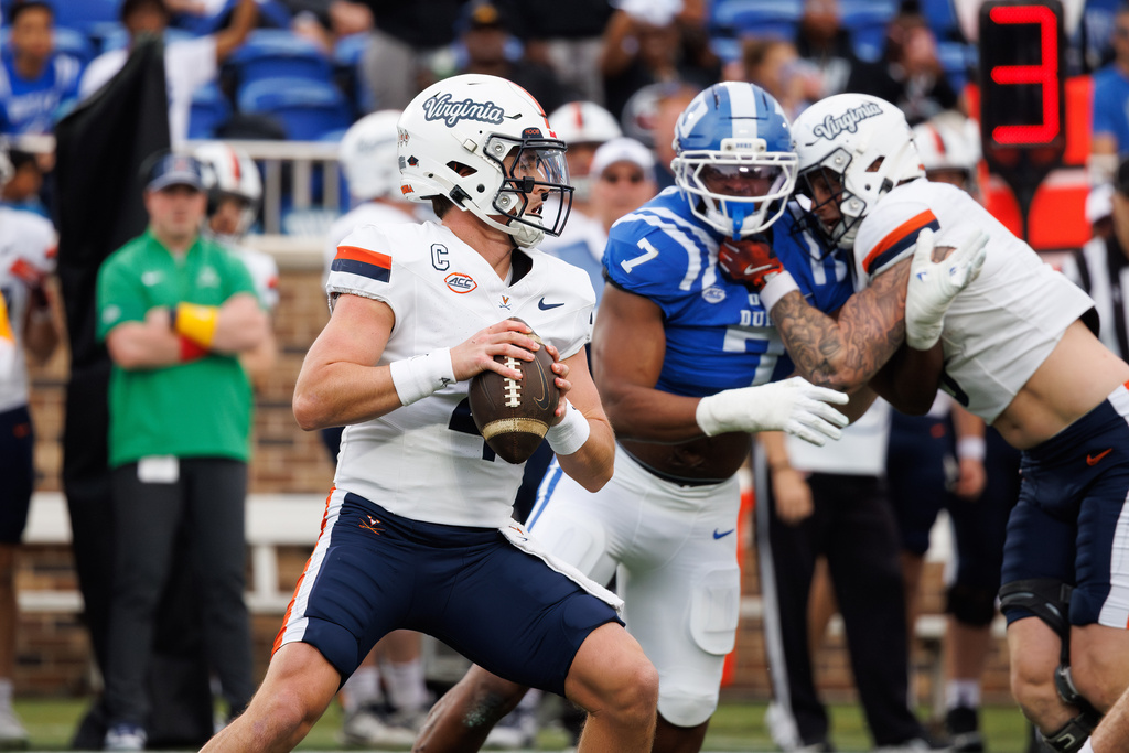 Chandler Morris throws 2 TDs as No. 20 Virginia beats Duke