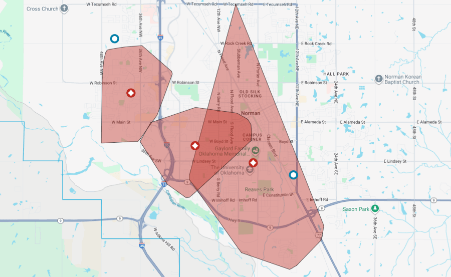 Major power outage alert issued in Norman late Saturday night