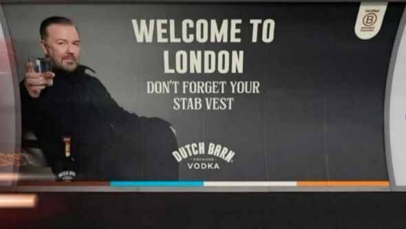 Ricky Gervais mocks Sadiq Khan's crime-ridden London in tube advert