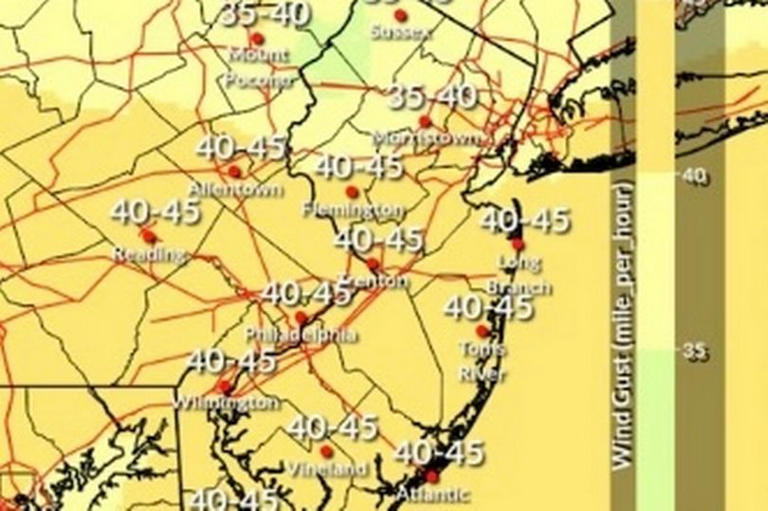 Power outage warning as powerful winds slam 16 New Jersey counties amid ...