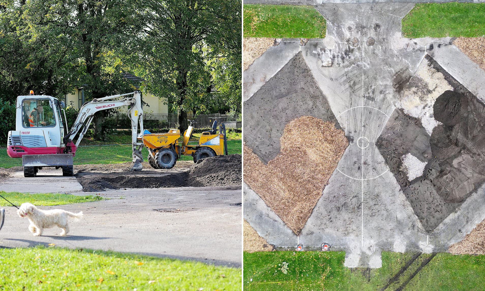 Villagers who complained about football games at a children's play park ...