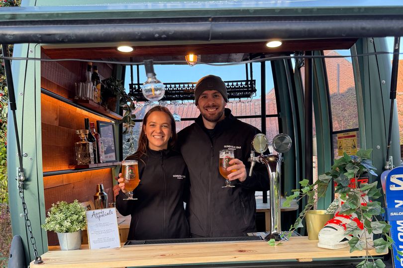 Derbyshire couple launch portable bar in a ski cable car