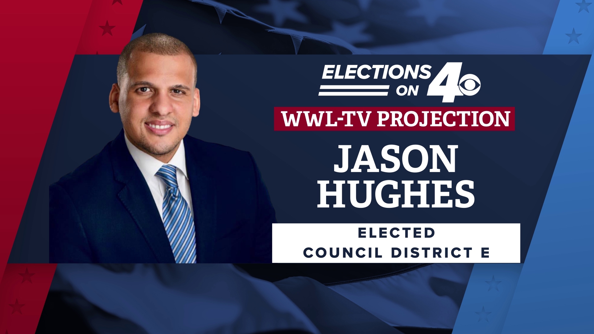 Jason Hughes speaks after winning New Orleans City Council seat