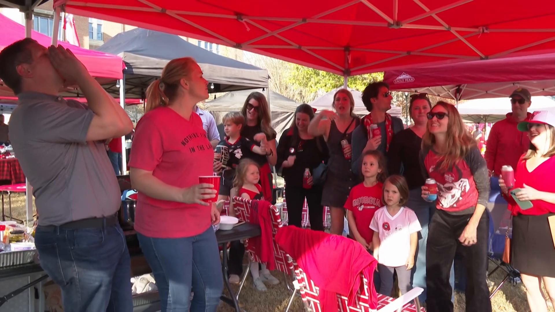 Georgia Bulldogs fans tailgating on game day