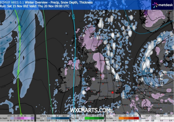 UK weather maps show snow as far south as Brighton as Britain braces ...