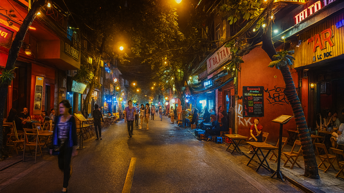 Hoe is Hanoi na zonsondergang?