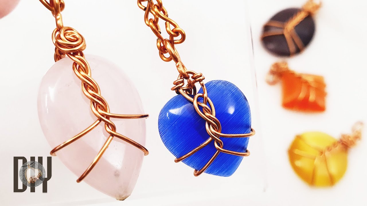 Twisted wire | Pendant | Simple wrap stones | Stone without holes ...