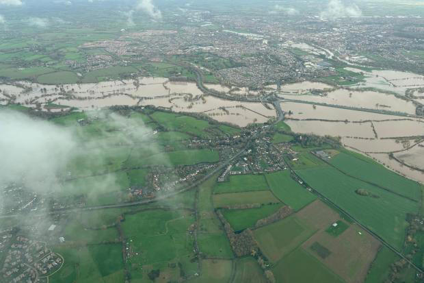 Bird's eye photos show iconic Worcester landmarks underwater in floods