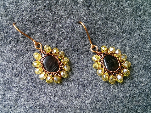 Teardrop earrings - How to make wire jewelry 203