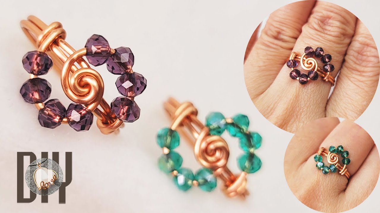 How to make tornado rose ring | Bead jewelry | Crystal | Simple | DIY ...