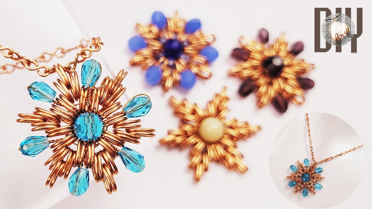 How to make jewelry at home - Snowflakes pendant | Bead handmade ...