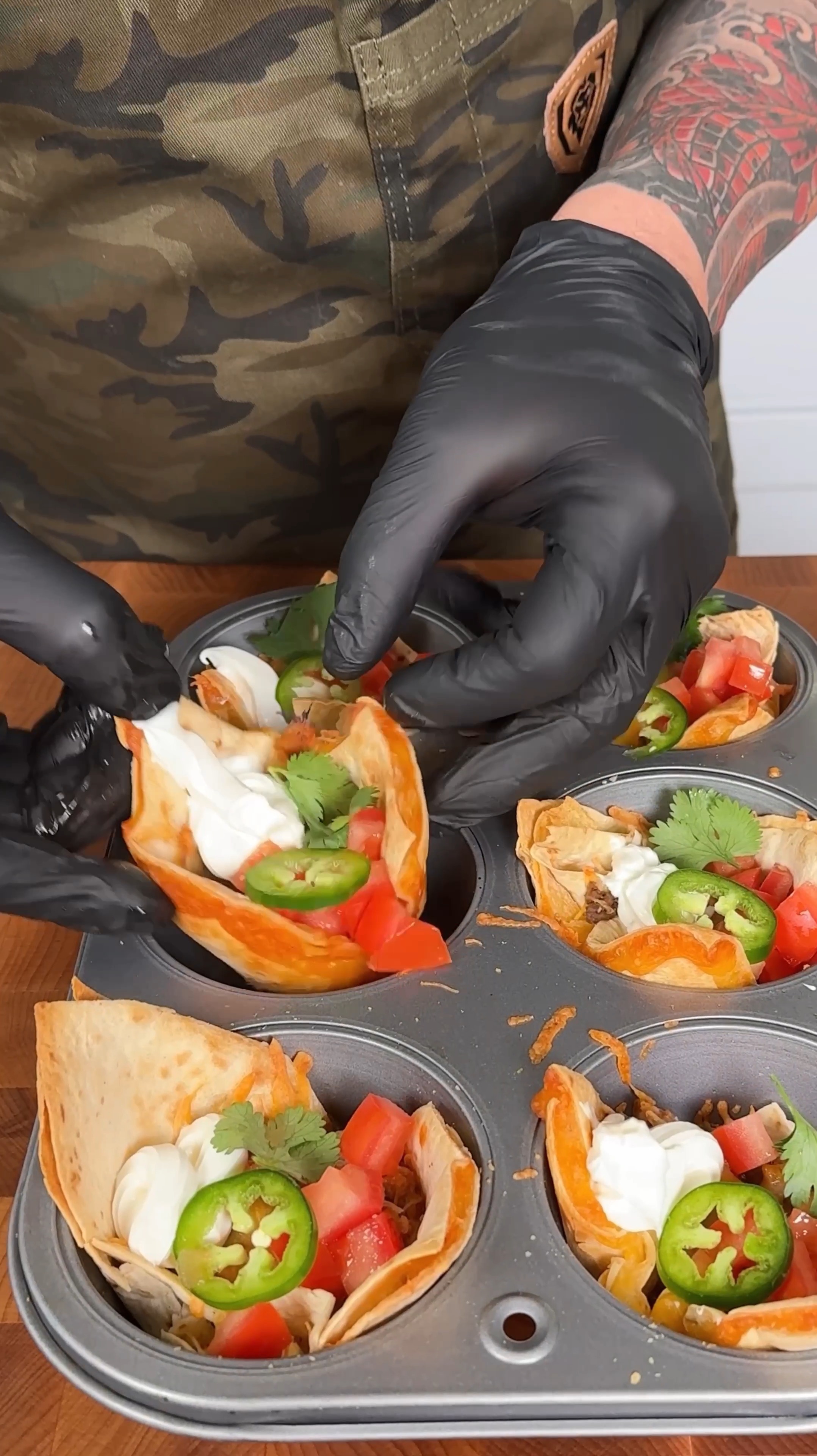 Quesadilla muffin tacos