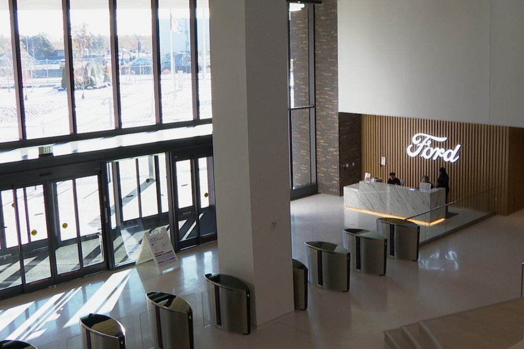 Ford Motor shows off new high-tech HQ. It has a 'crown jewel' showroom ...
