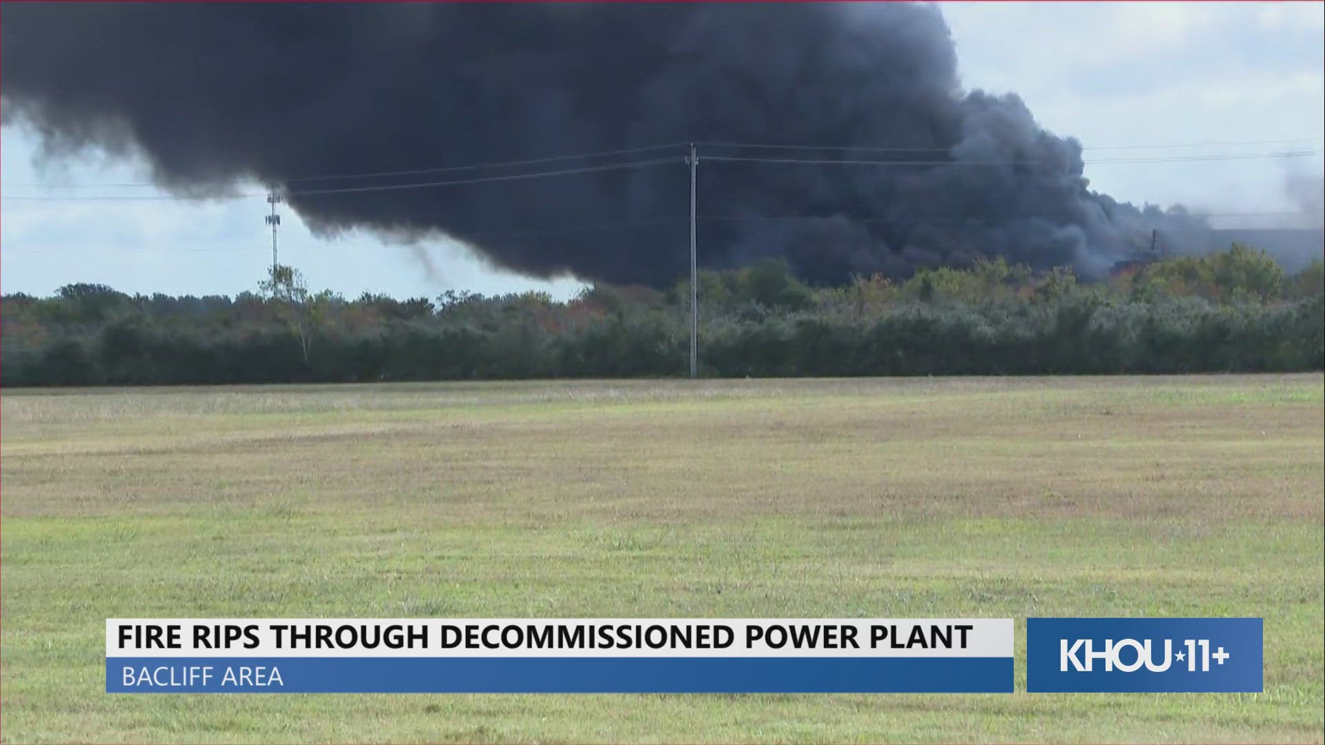 Massive fire rips through decommissioned power plant in Bacliff area