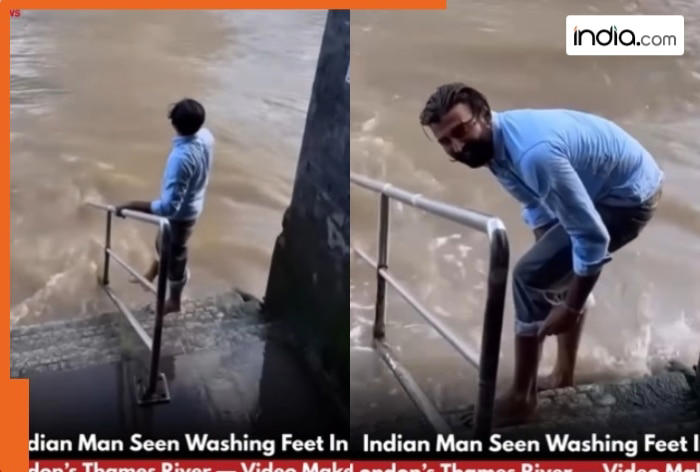 Video of Indian man washing his feet in London's River Thames goes ...