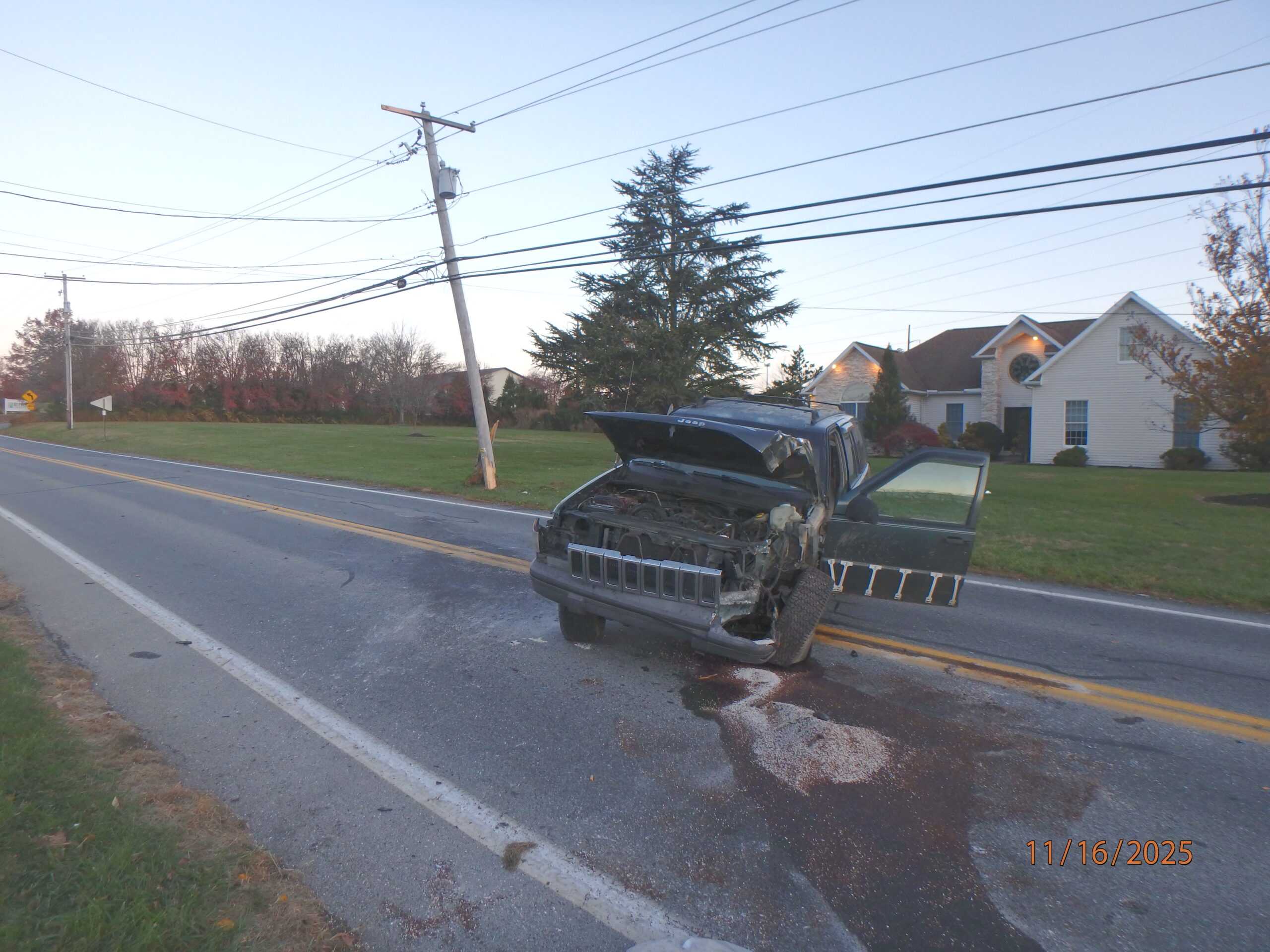 3 juveniles injured after driver falls asleep and hits pole, police say