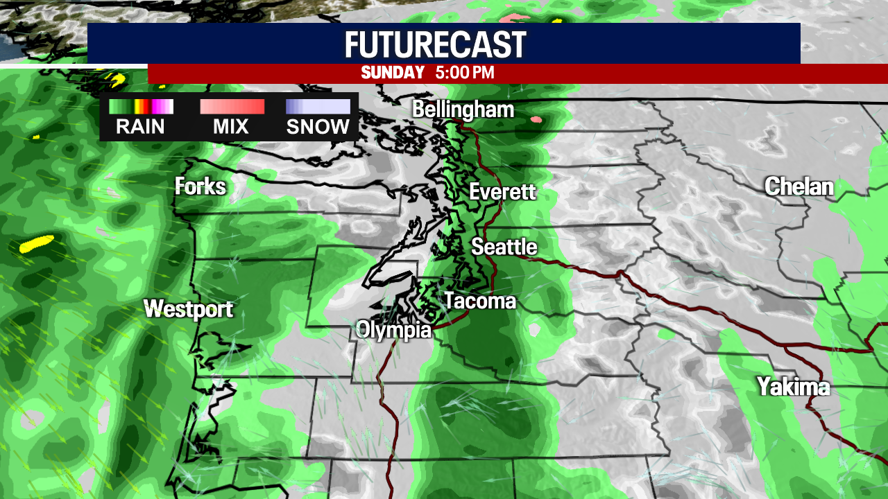 Early fog with rainy weather later in Seattle