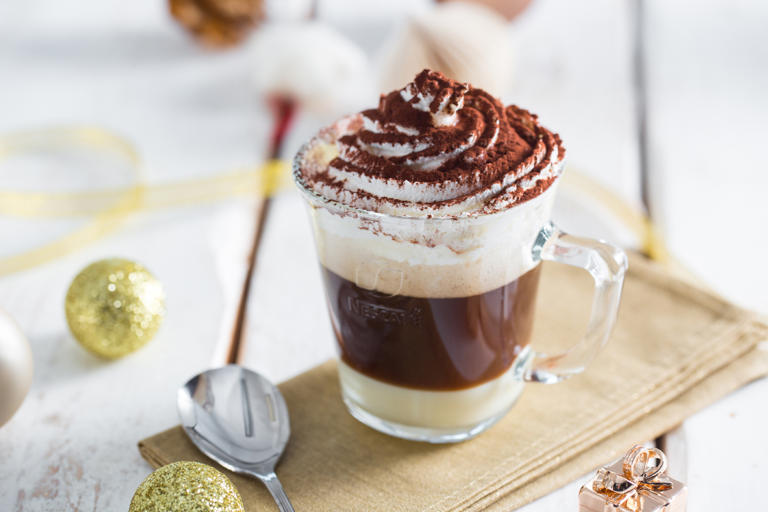 Delicious coffee with cream