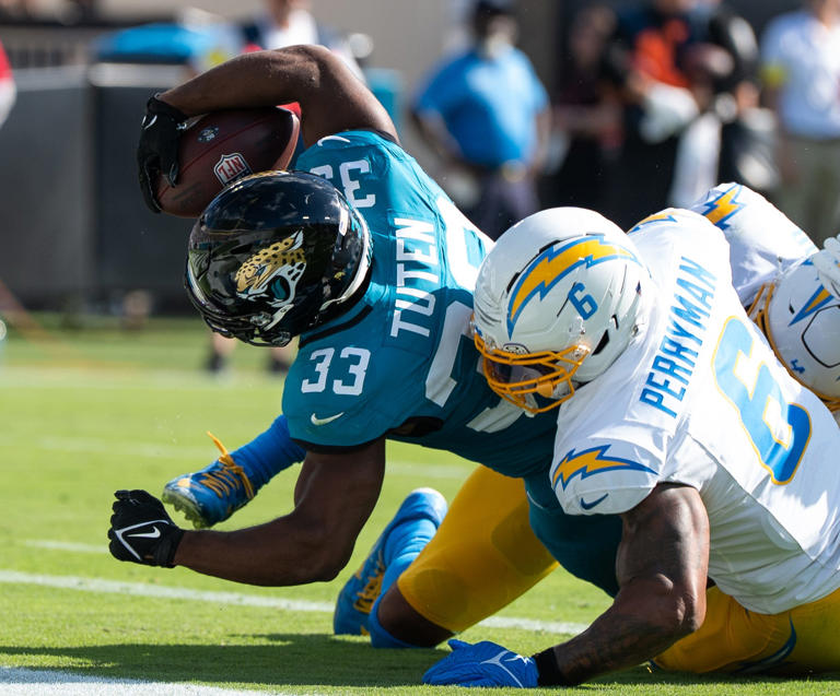 Jacksonville Jaguars rookie running back Bhayshul Tuten injured early ...