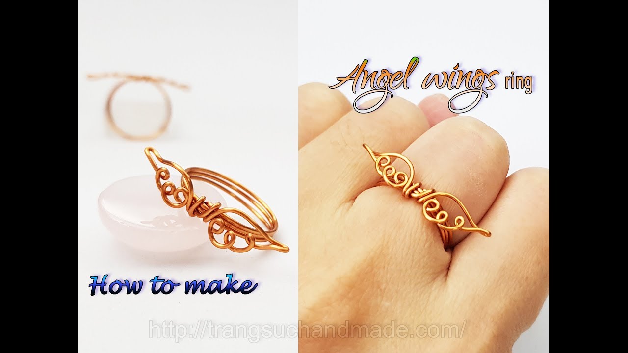 Angel wings ring - how to make simple jewelry for Christmas 433