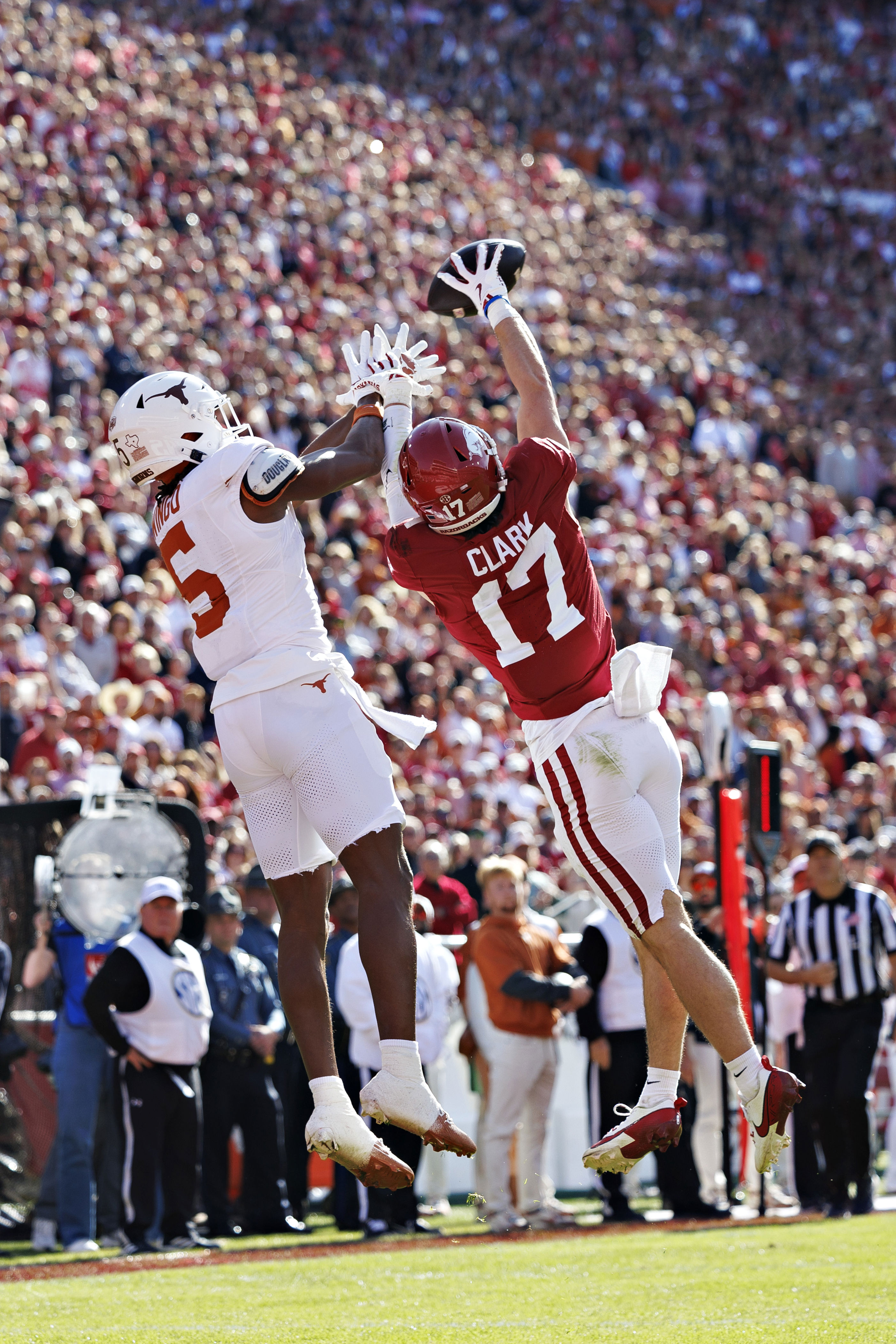 Game time, TV set for Texas vs. Arkansas
