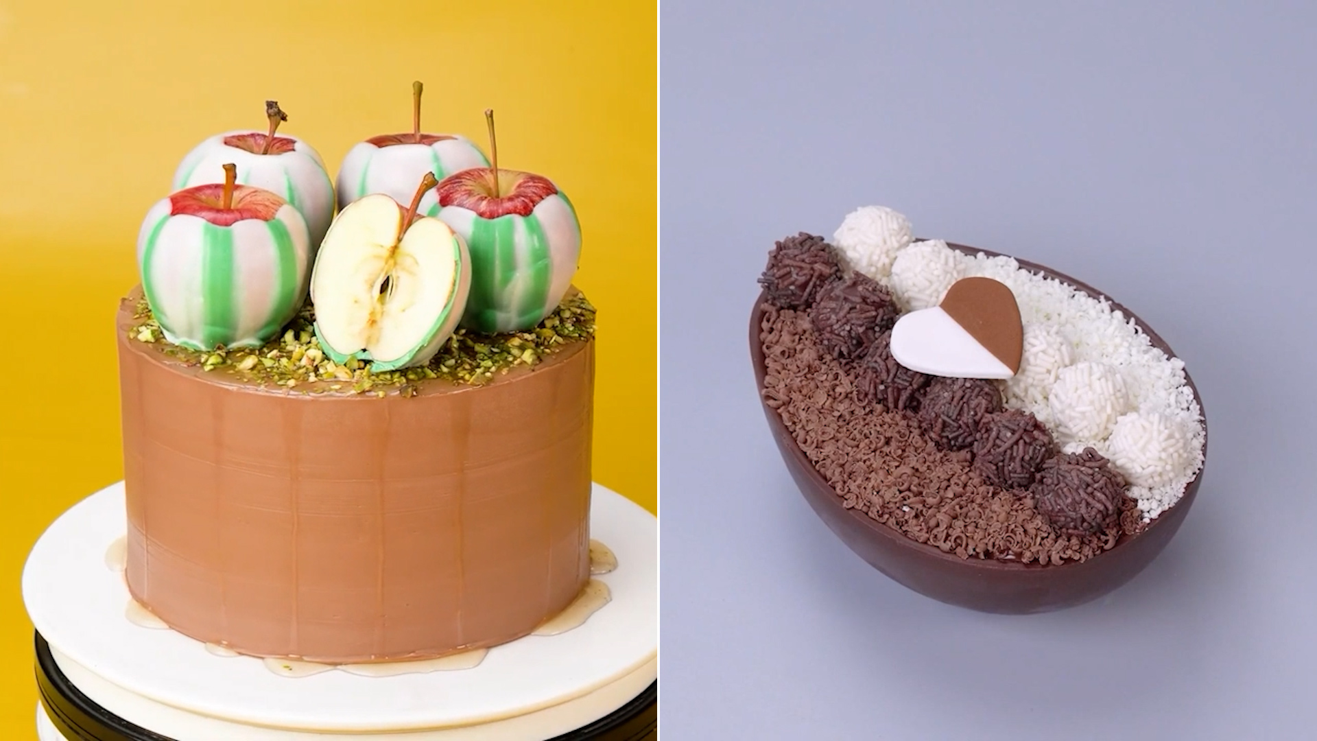 Apple-Topped Chocolate Cake & Chocolate Dessert Bowl