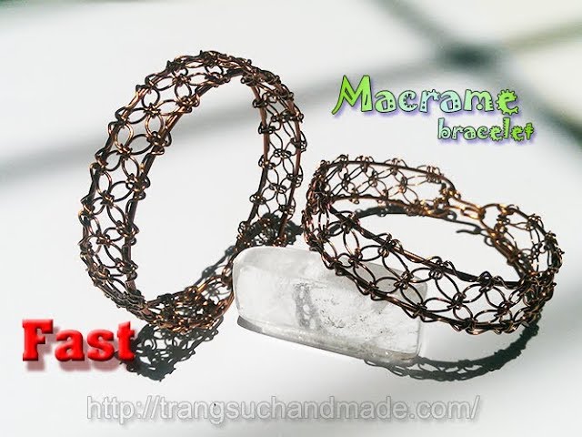 Macrame bracelet from copper wire - Fast version 288