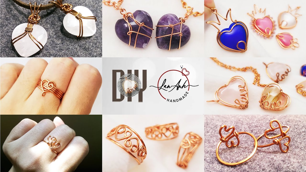 8 making wire wrap undrilled heart stones and heart ring | Simple heart ...
